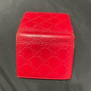 Gucci | Bags | Gucci Wallet Authentic Red Leather | Poshmark